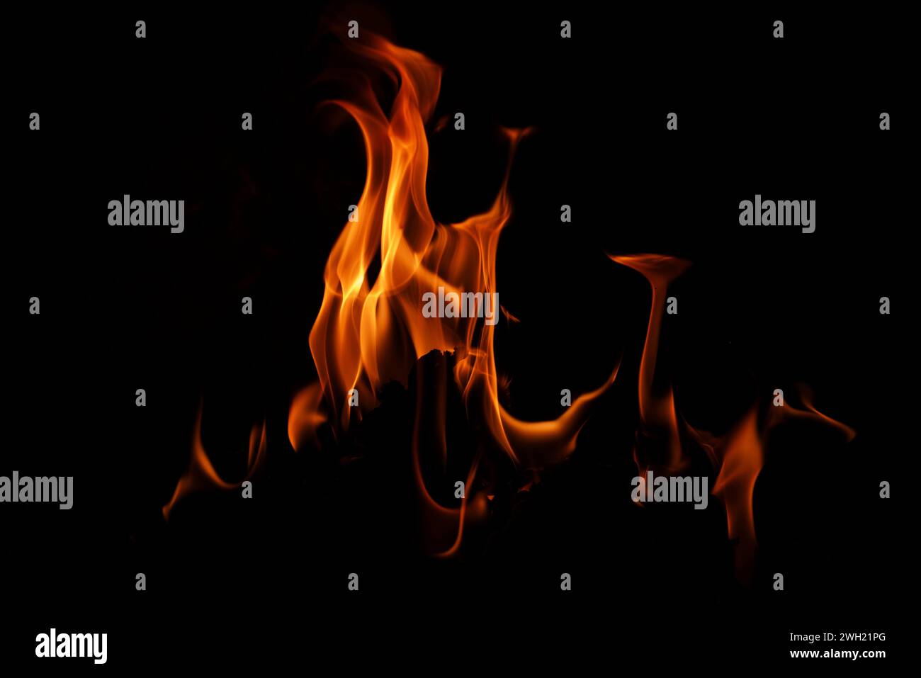 Texture of fire on black background. Abstract fire flame background ...