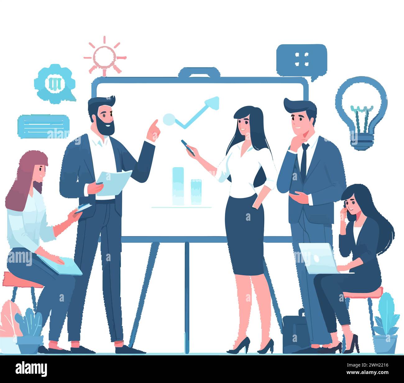 Teamwork male female diverse Stock Vector Images - Alamy