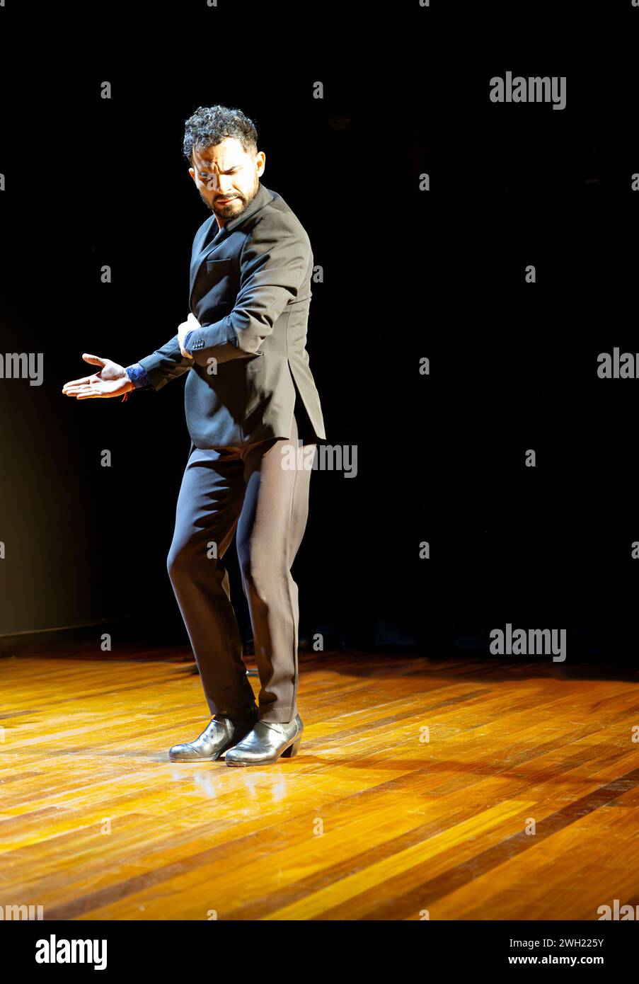"Focused male flamenco dancer on stage, showcasing a traditional dance ...