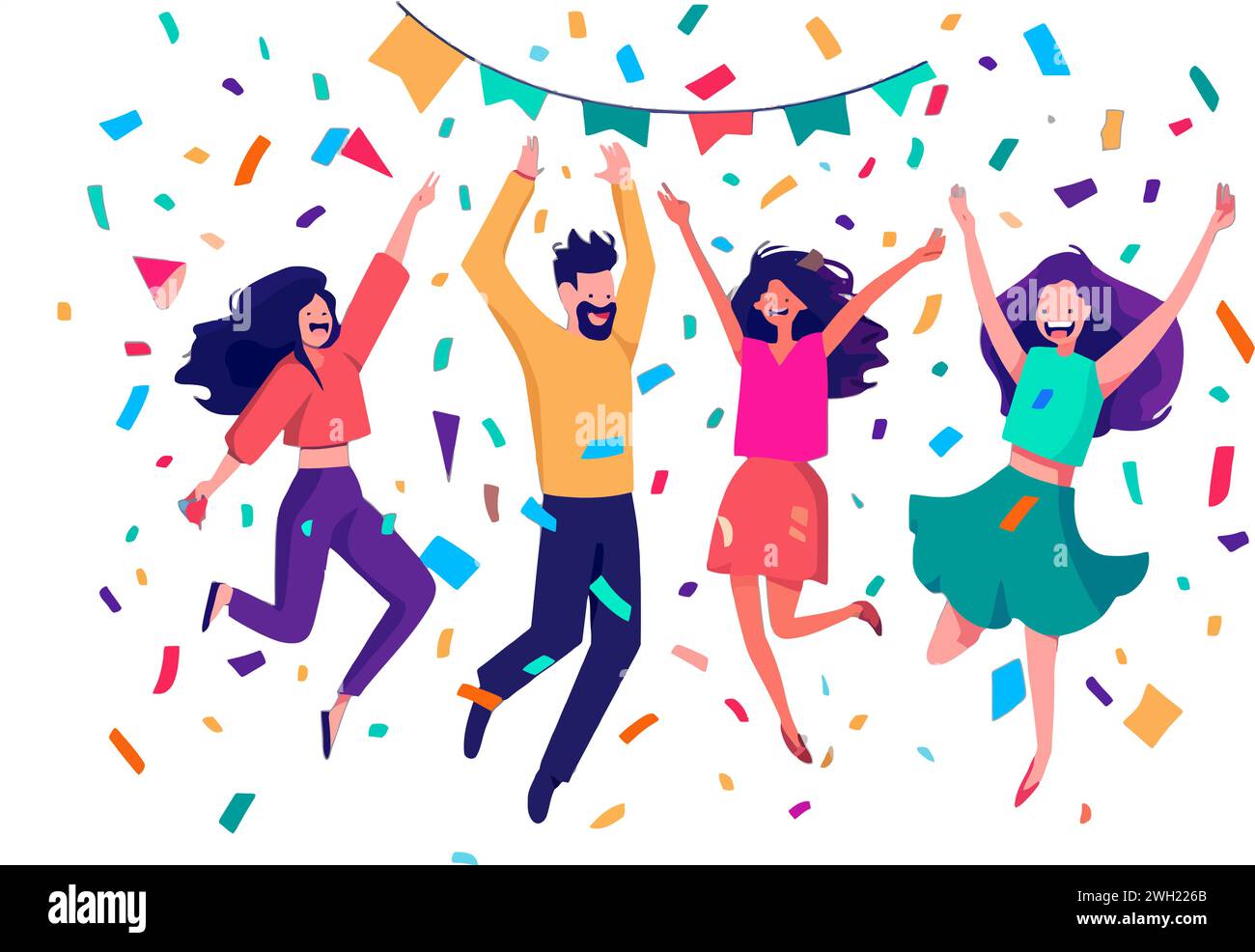 Men and women celebrating Stock Vector Images - Alamy