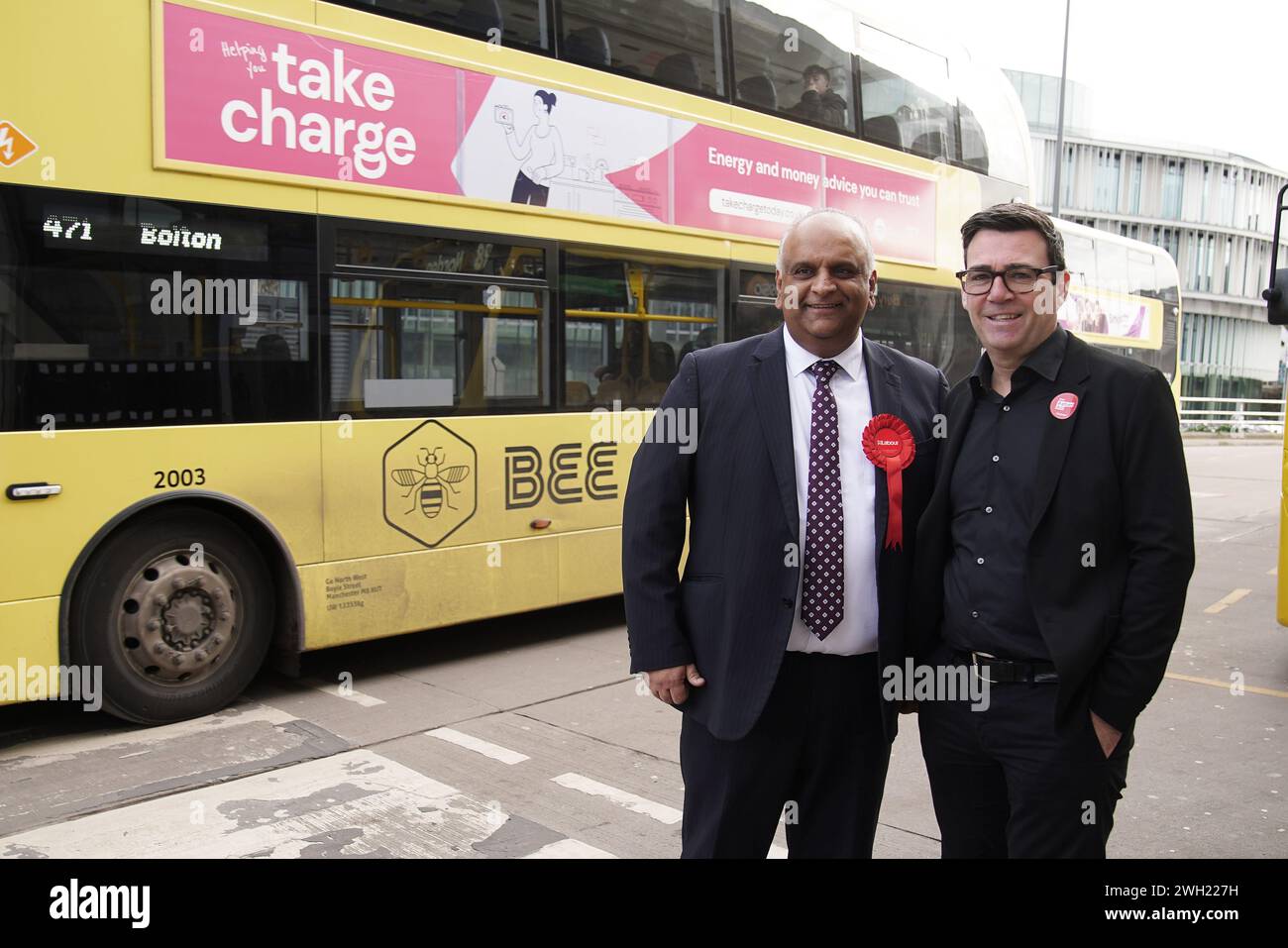 Labour candidate for Rochdale, Azhar Ali (left), is joined by Mayor of ...