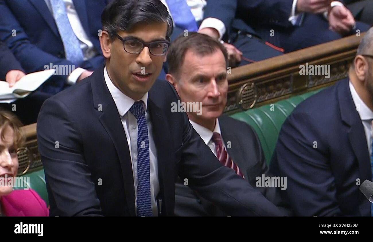 Prime Minister Rishi Sunak speaks during Prime Minister's Questions in ...