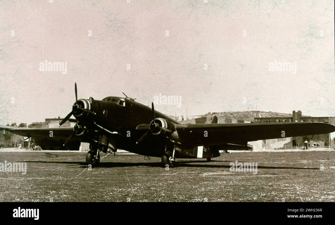 Italian bomber and transport aircraft Savoia-Marchetti SM.82 Marsupiale, Italy 1940s Stock Photo ...