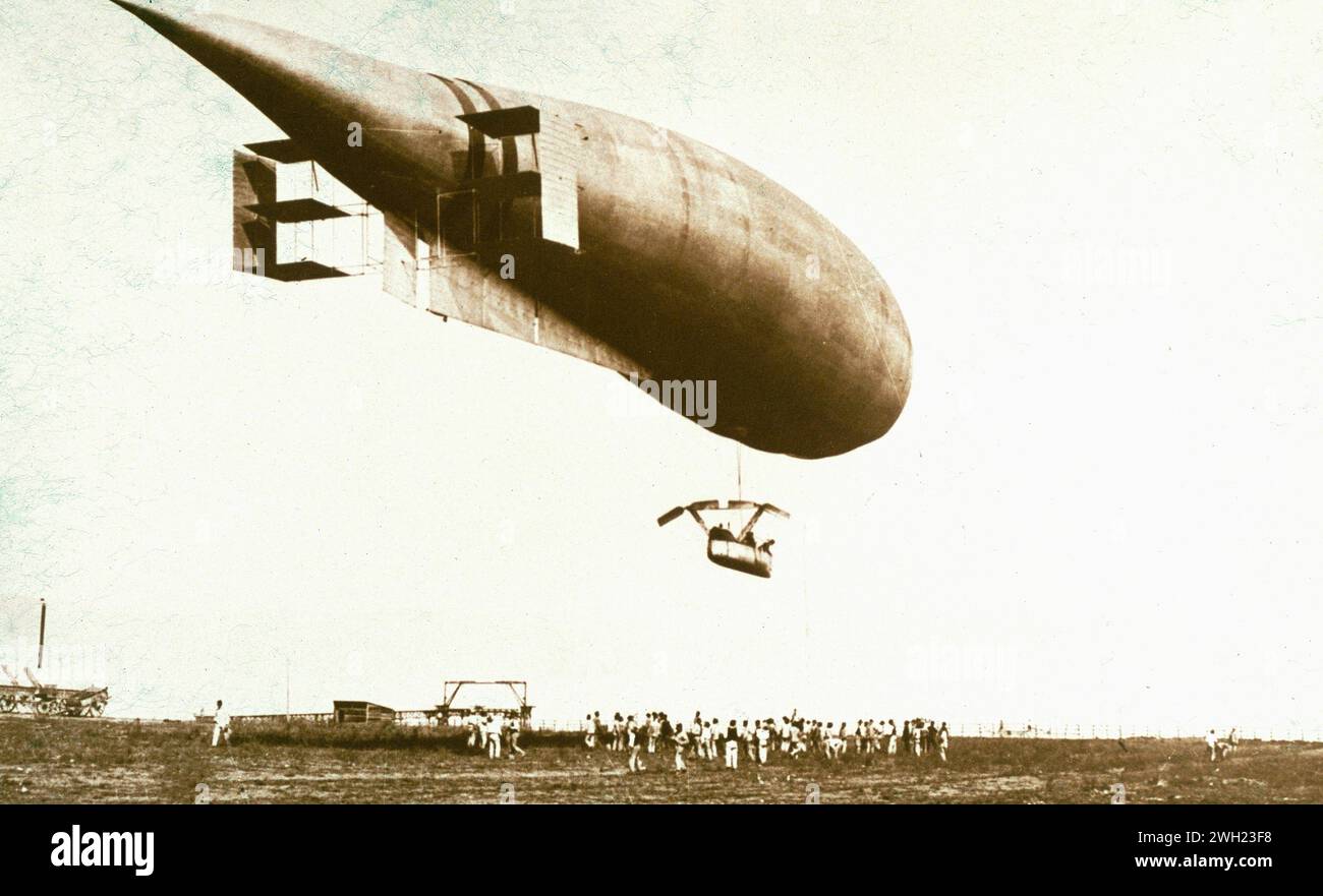 Italian Military Airship Number 1, Vigna di Valle, Italy 1908 Stock ...