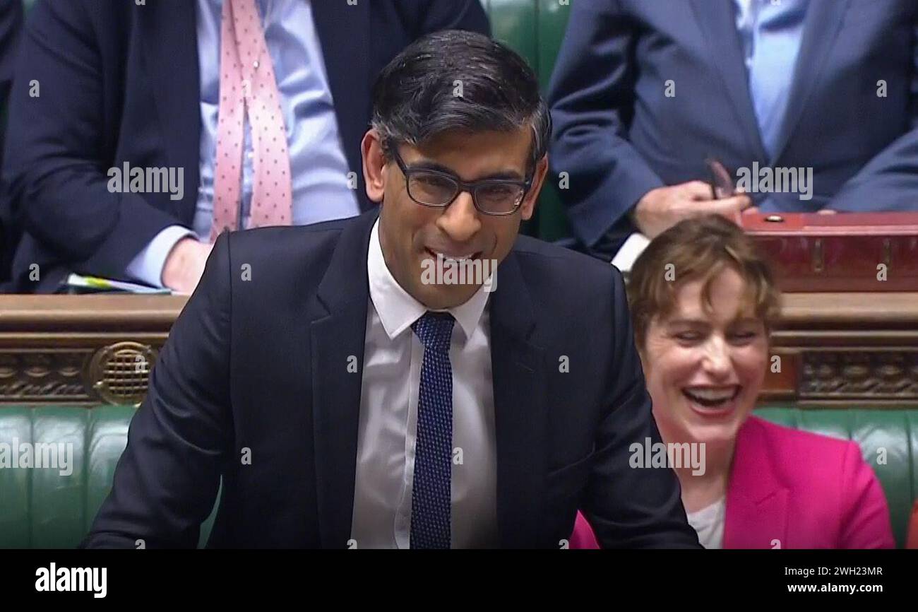 Prime Minister Rishi Sunak speaks during Prime Minister's Questions in ...