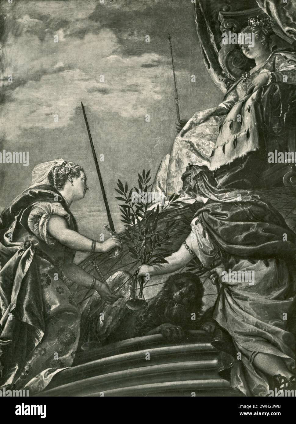 Venice Enthroned between Justice and Peace, painting by Italian artist ...