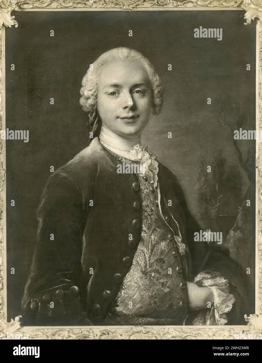 Portrait of poet Jean Baptiste Louis Gresset, painting by French artist ...