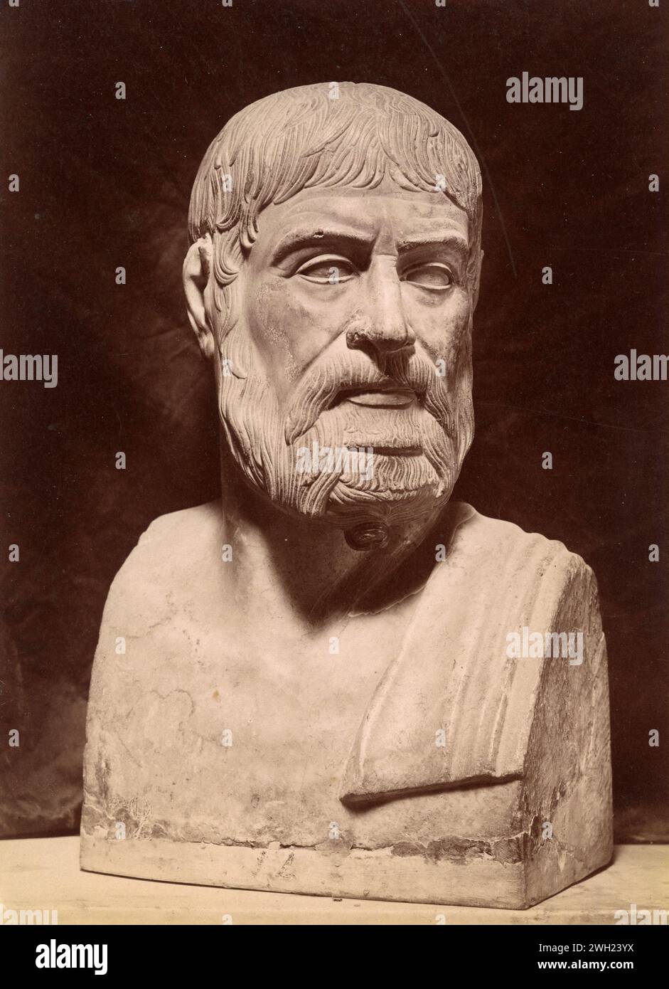 Bust of ancient Greek lyric poet Pindar, Musei Capitolini, Rome, Italy ...