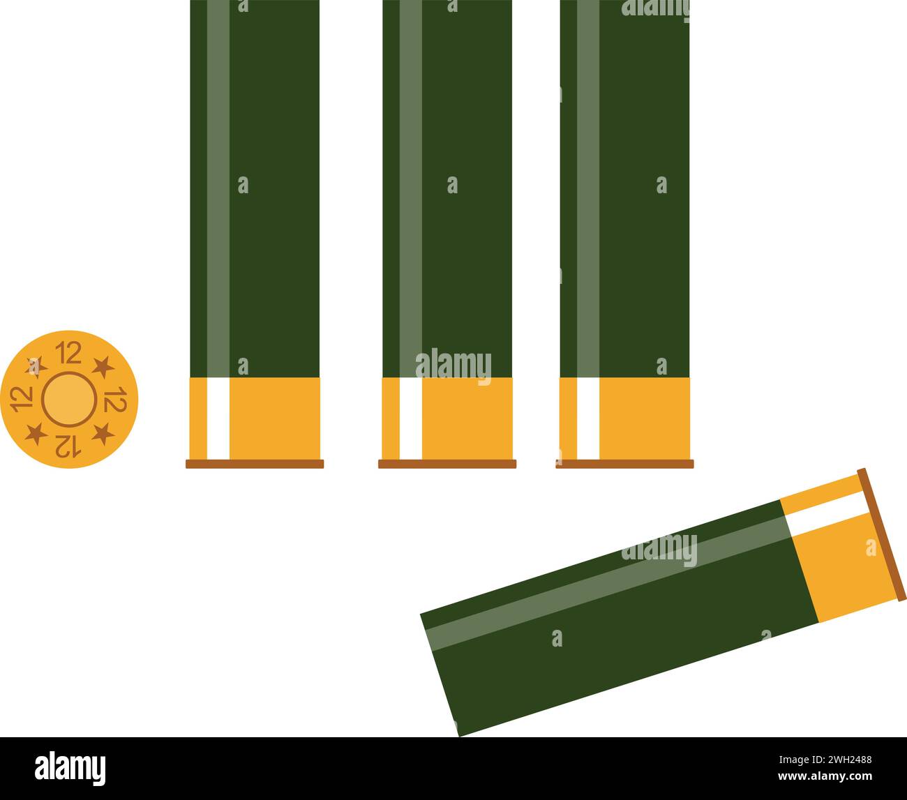 Shotgun Shells Isolated Icon in Flat Style Stock Vector Image & Art - Alamy