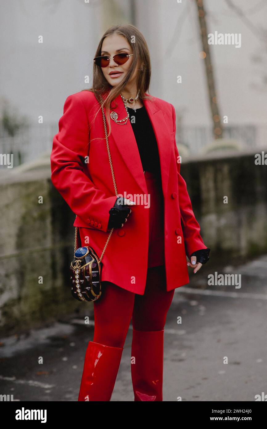 Paris, France. 24th Jan, 2024. Street style, Karolina Zubkova-Mattes ...