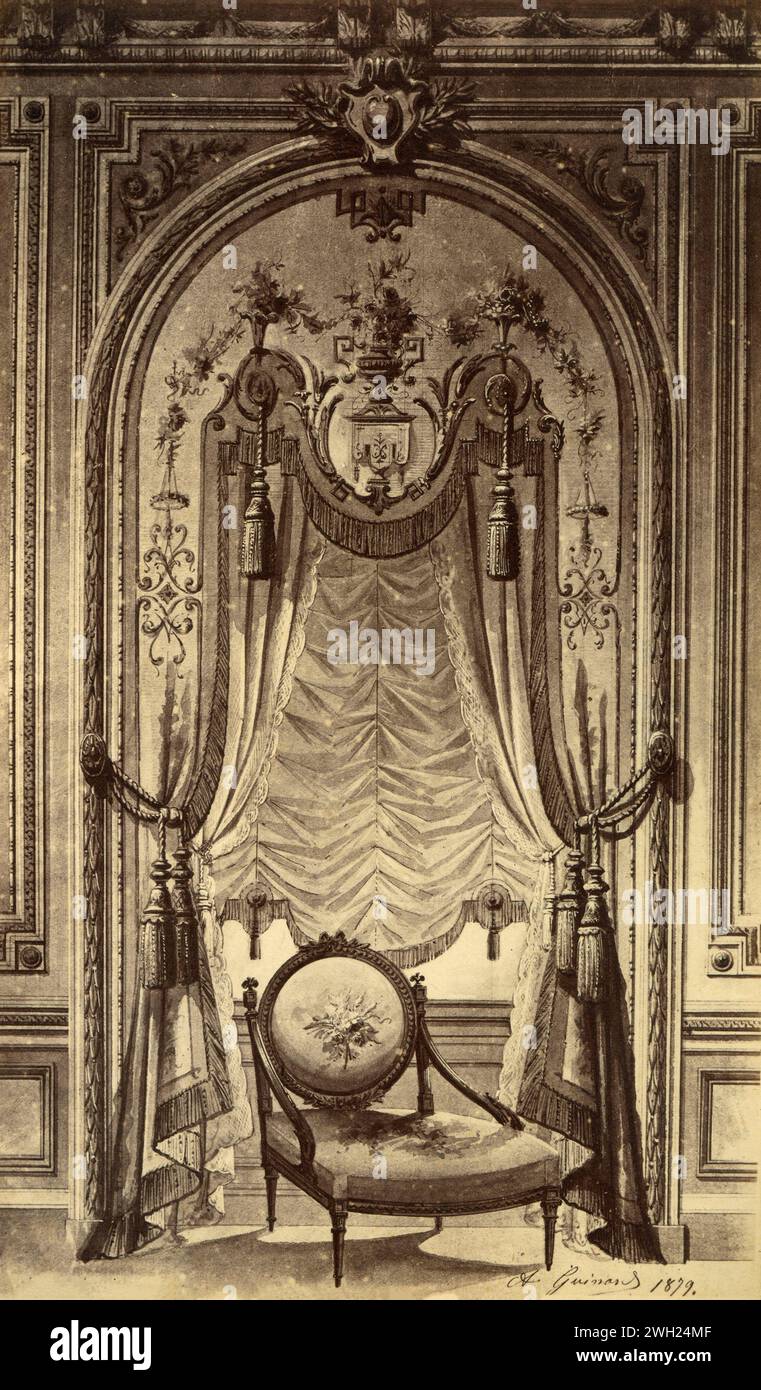 Louis XVI, XVIII century style valance tapestry window, drawing by ...