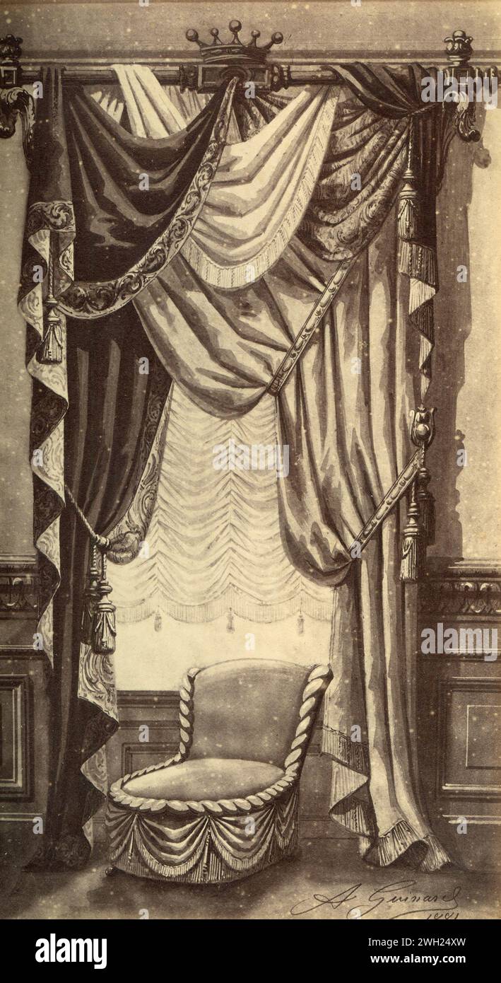 Renaissance XV century style fantacy window, drawing by French artist ...