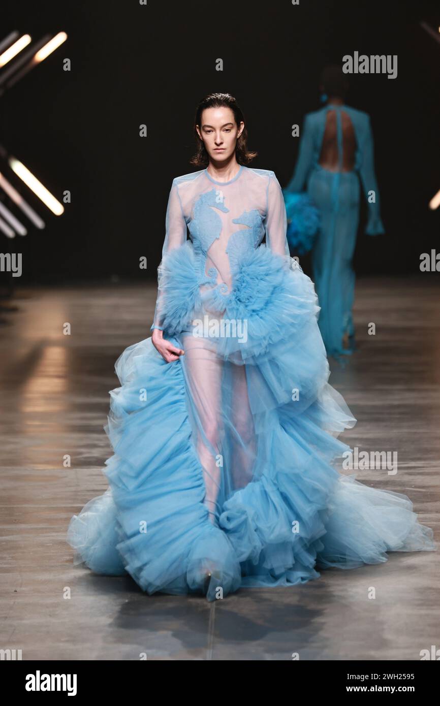 BERLIN, GERMANY - February 7th: A model walks the runway during the ...