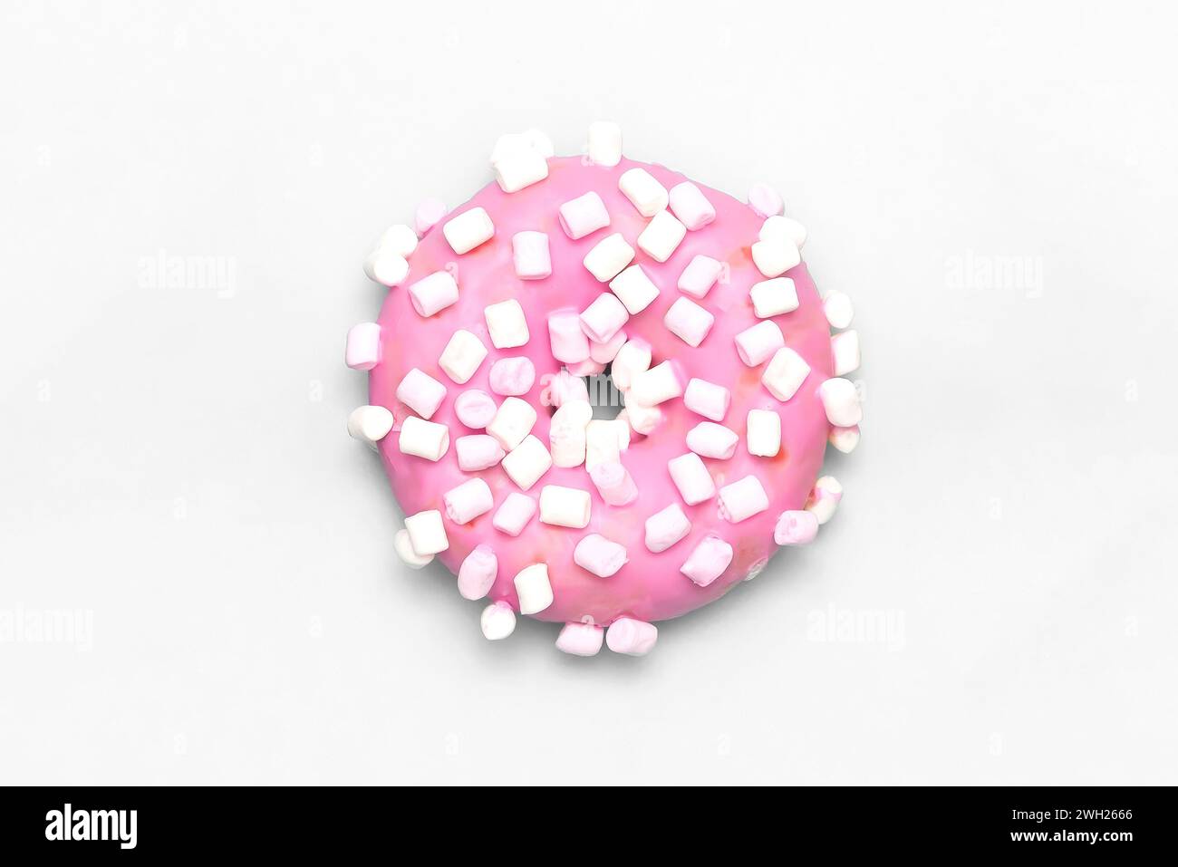 Delicious donut on white background. Single donut with marshmallow, top ...
