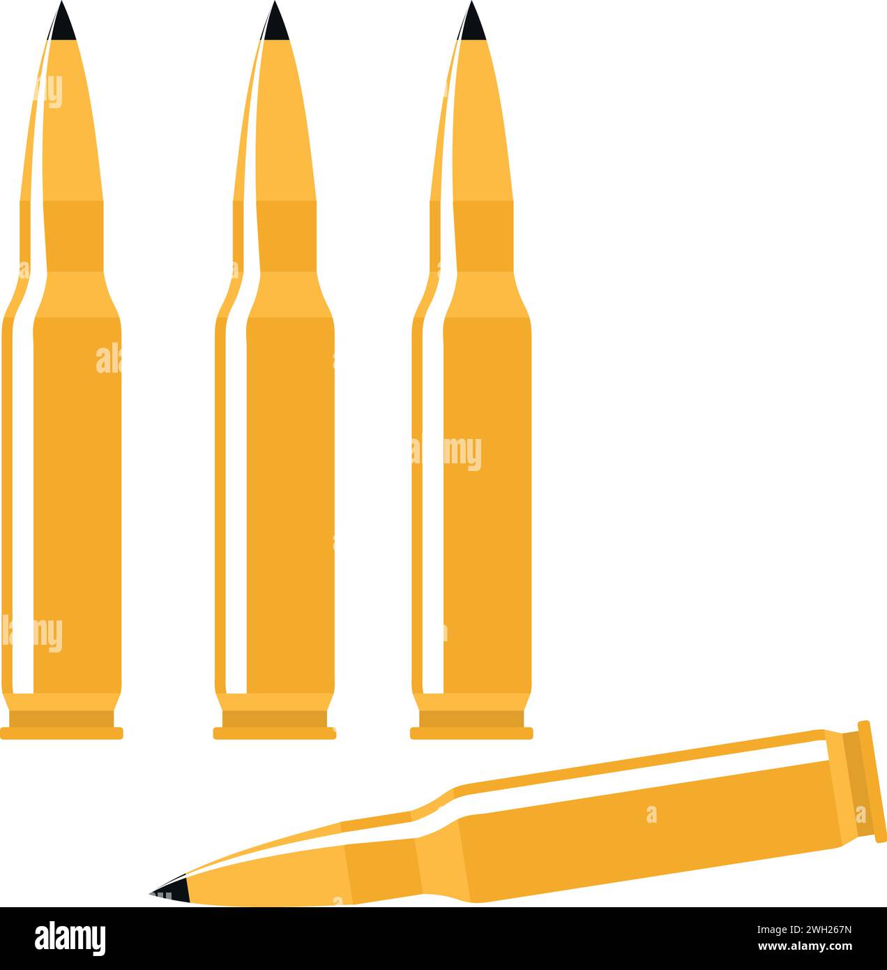 Rifle Cartridges Isolated Icon in Flat Style Stock Vector Image & Art ...