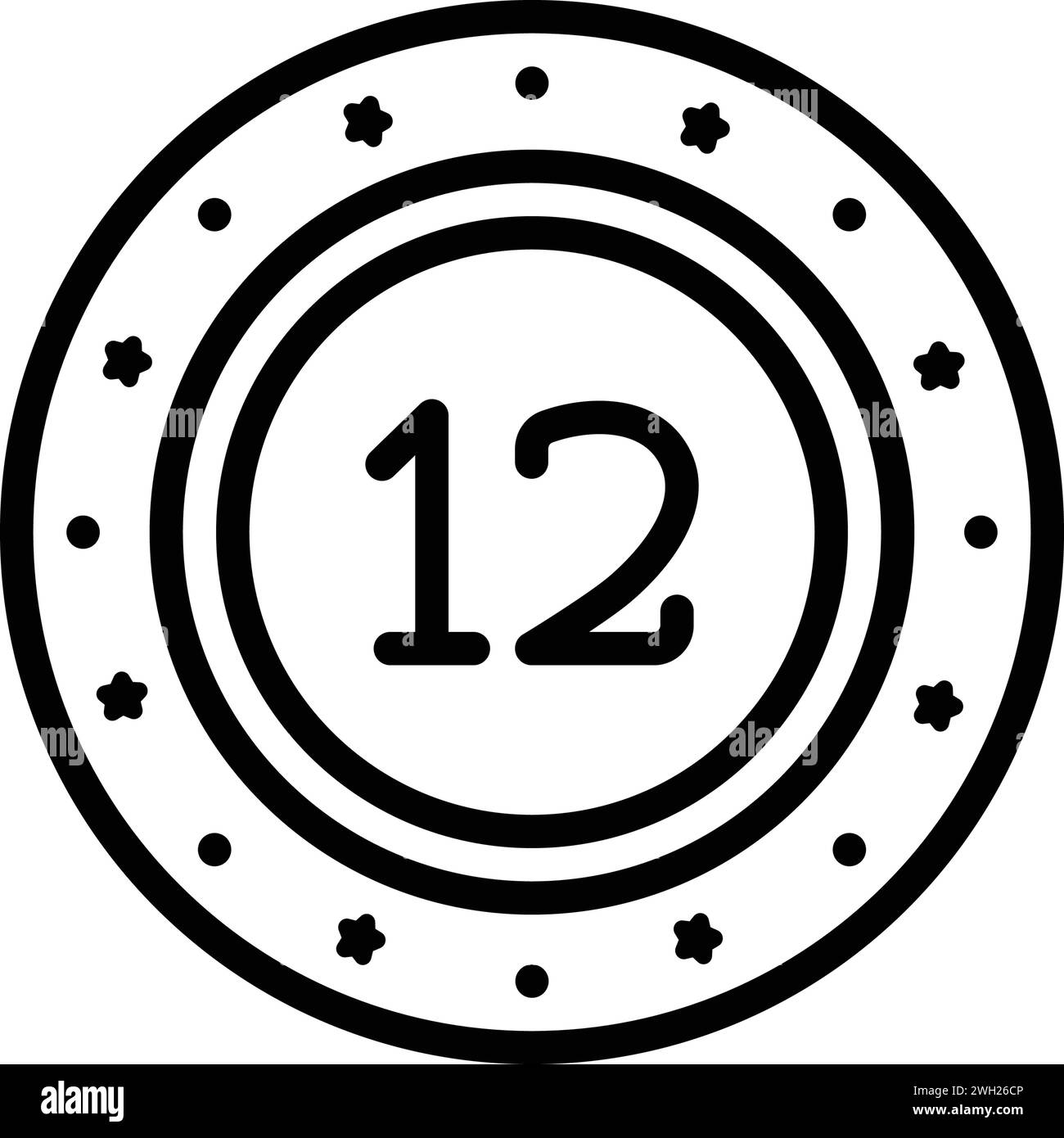 Icon for twelve,number Stock Vector Image & Art - Alamy