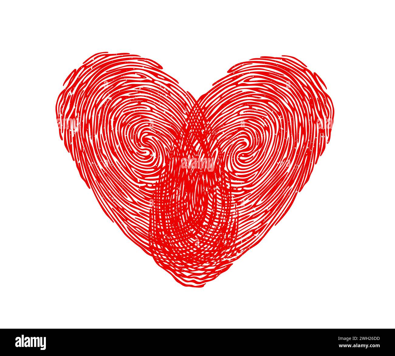 Fingerprint heart for love, wedding and Valentine, finger print or ...