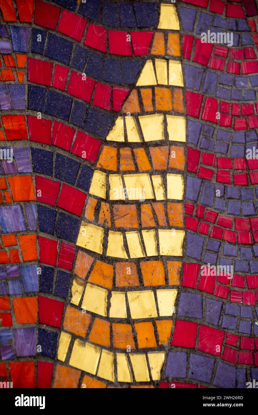 Sheffield UK – 13 Nov 2021: Close up on the colourful mosaic tiles in ...