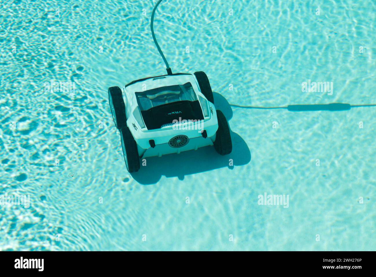 Polaris VRX robot robotic automatic pool cleaner on bottom of swimming ...