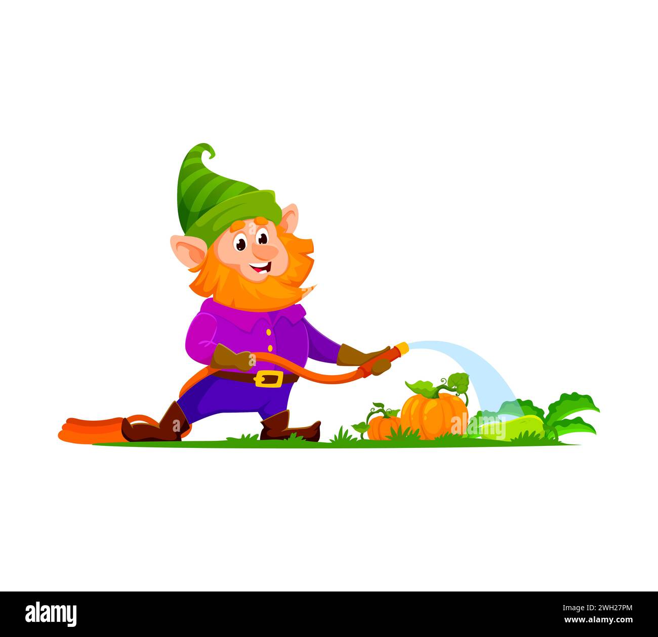 Cartoon gnome or dwarf gardener character. Isolated vector amusing ...