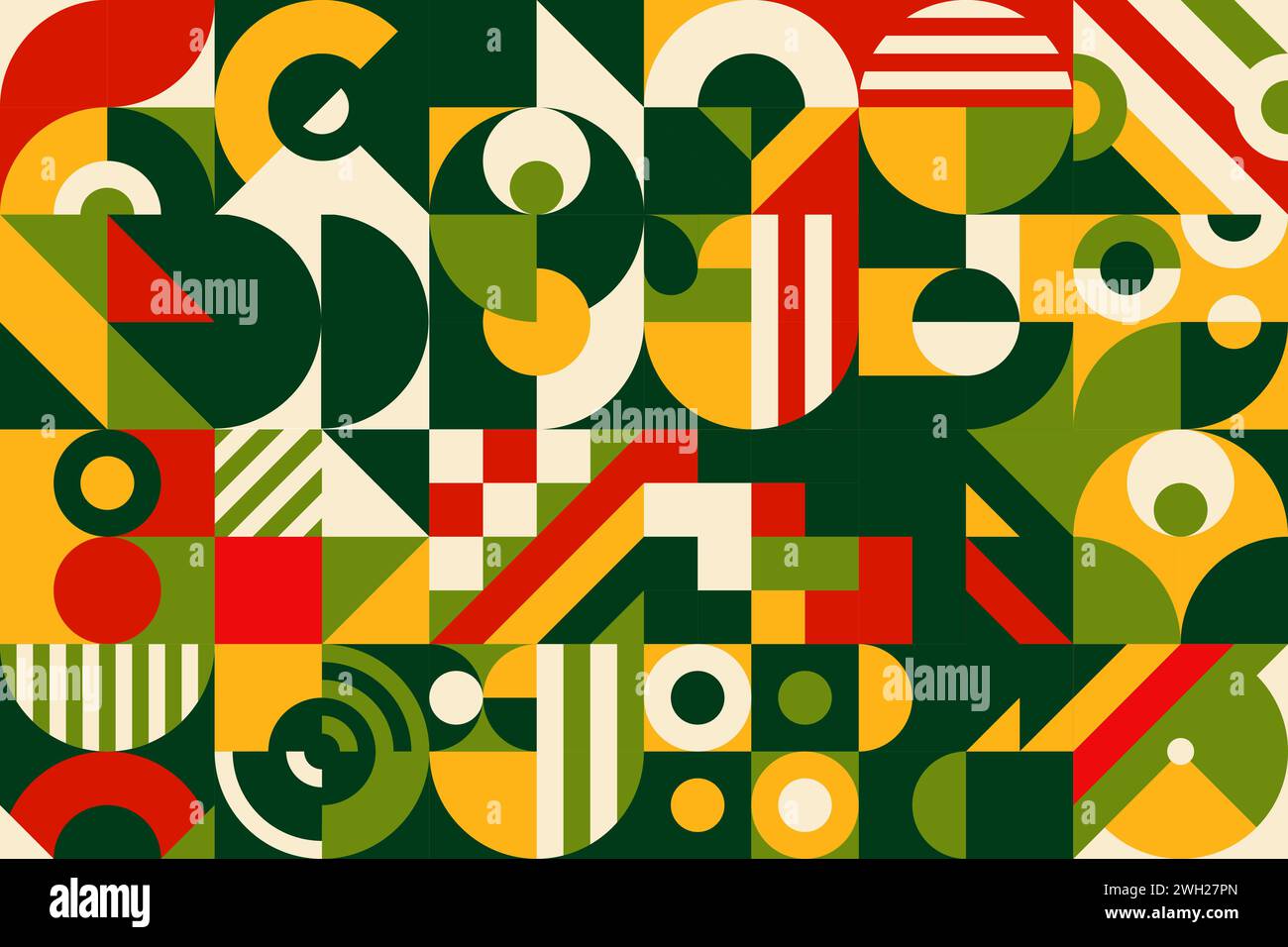 Mexican modern geometric motif with abstract Bauhaus pattern, vector ...