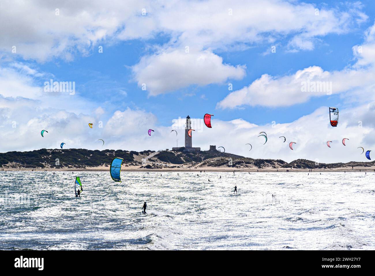 Los Caños de Meca, Barbate, Cádiz; August 19, 2022: athletes practicing ...