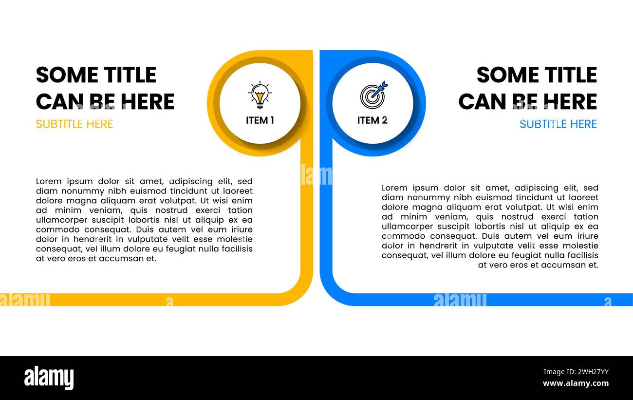 Infographic template with icons and 2 options or steps. Two side. Can ...
