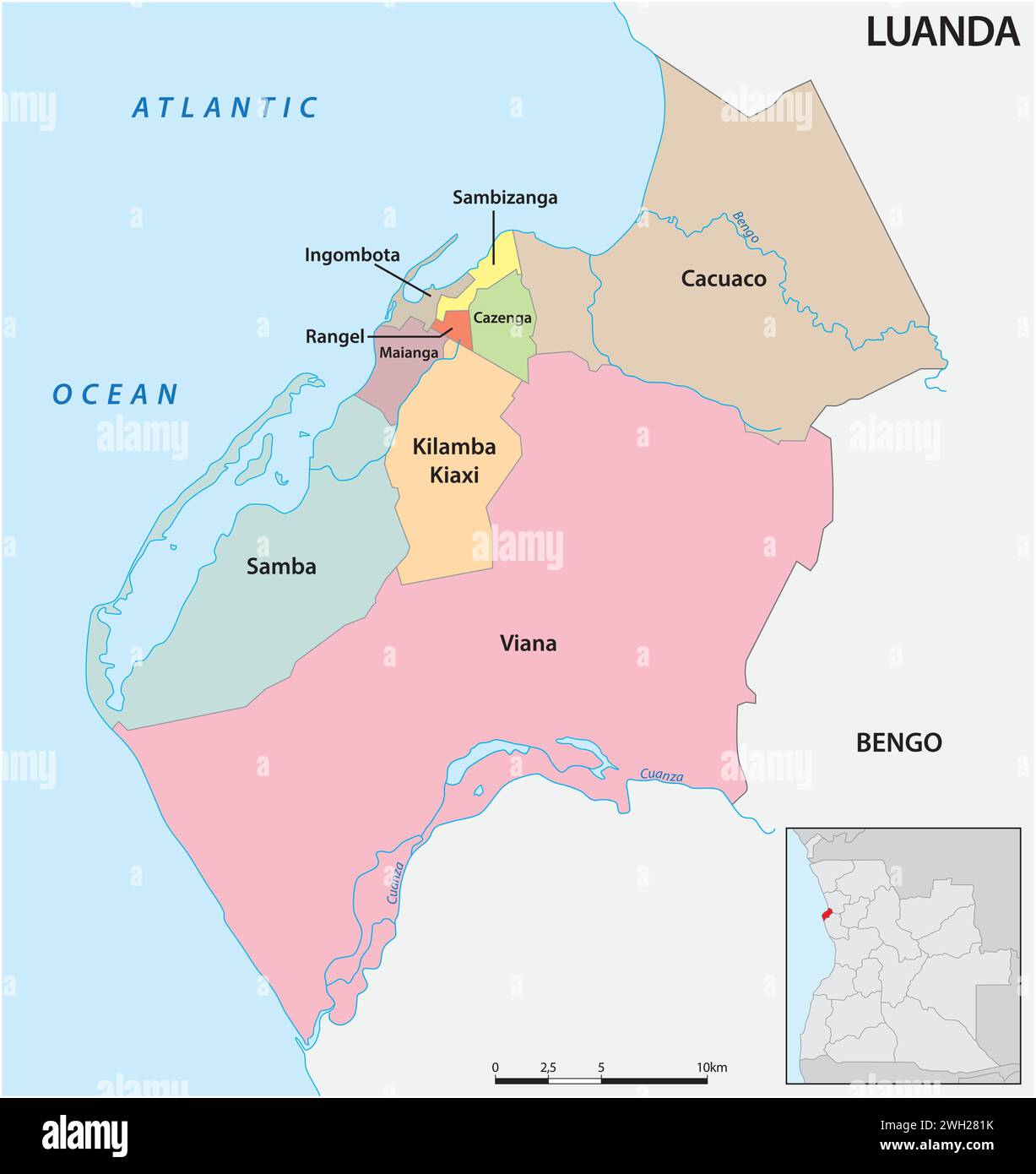 Mapa De Angola N Dalatando
