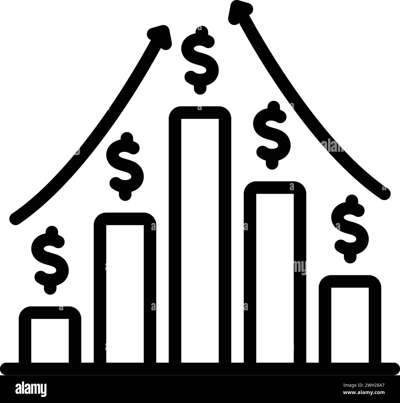 Revenue chart icon Black and White Stock Photos & Images - Alamy