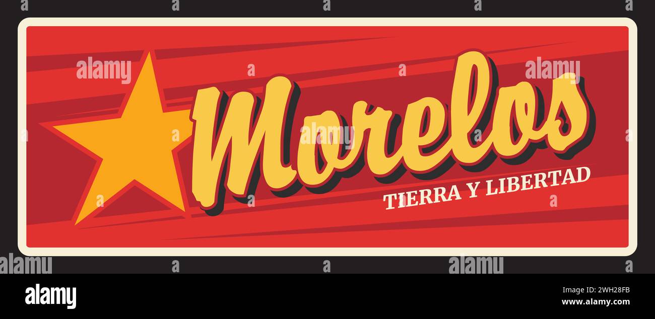 Morelos tierra y libertad, Mexico territories and state. Vector travel ...
