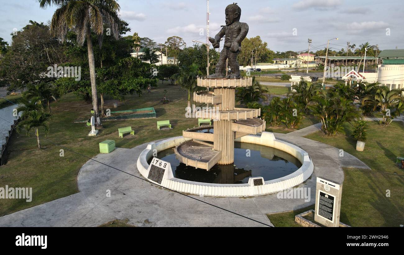 An aerial view of the 1763 Monument in Georgetown, Guyana Stock Photo ...