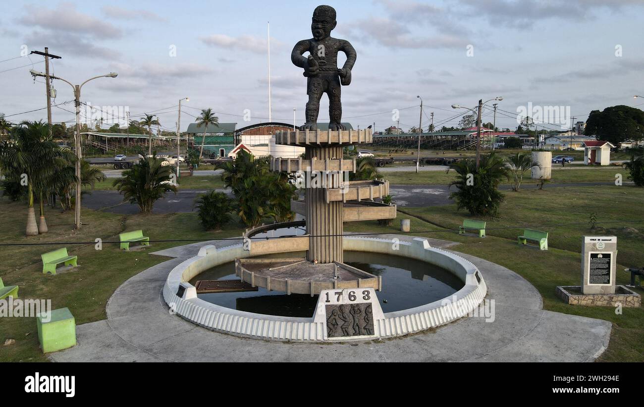 An aerial view of the 1763 Monument in Georgetown, Guyana Stock Photo ...