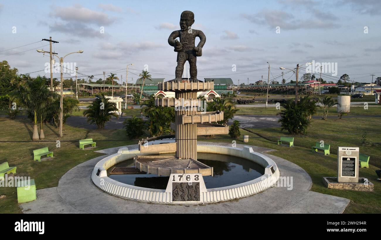 An aerial view of the 1763 Monument in Georgetown, Guyana Stock Photo ...