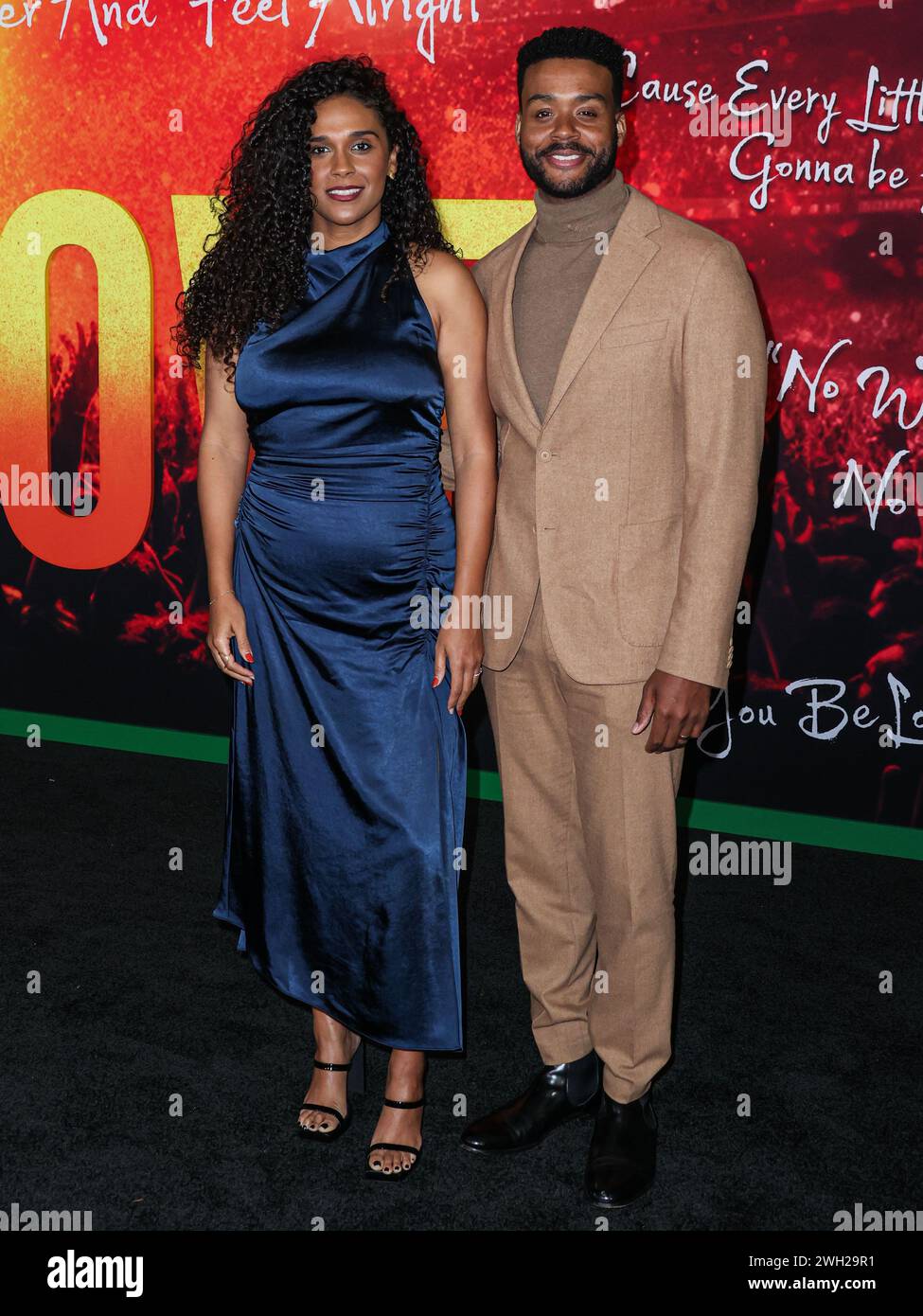 WESTWOOD, LOS ANGELES, CALIFORNIA, USA - FEBRUARY 06: Briana Nicole Henry and Kris Bowers arrive ...