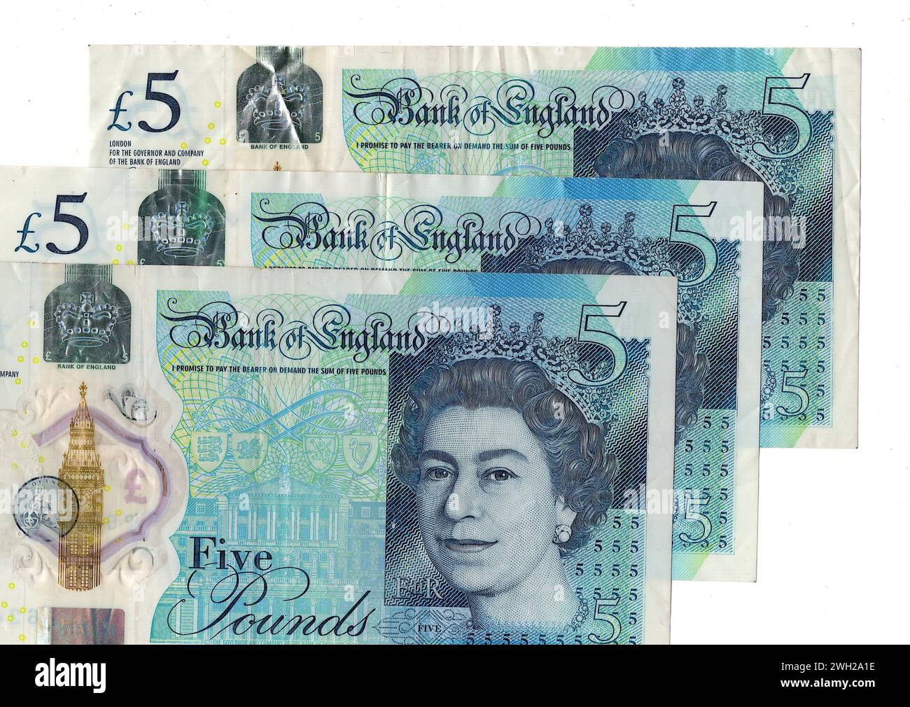 Portrait of sir winston churchill on five pound banknote hi-res stock ...