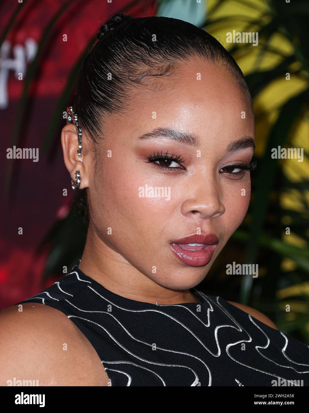 WESTWOOD, LOS ANGELES, CALIFORNIA, USA - FEBRUARY 06: Mystic Marley arrives at the Los Angeles ...