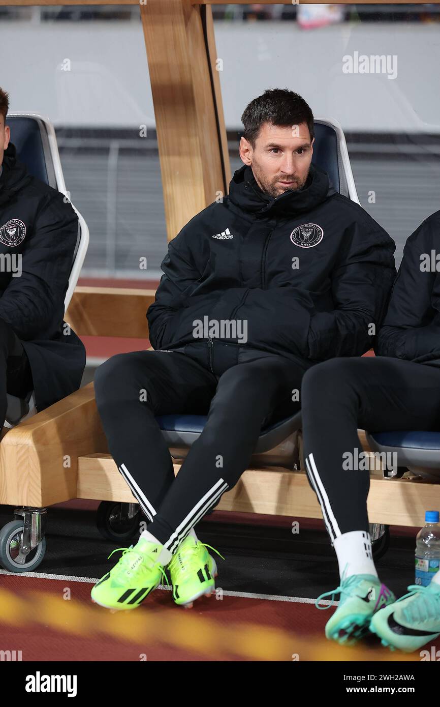 Tokyo, Japan. 7th Feb, 2024. Lionel MESSI (10) seats on the bench ...