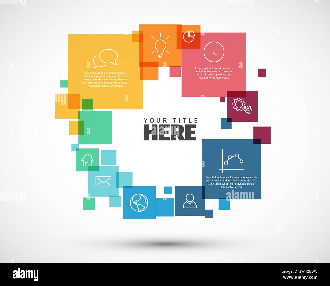 Vector circle cycle diagram infographic template made of various ...