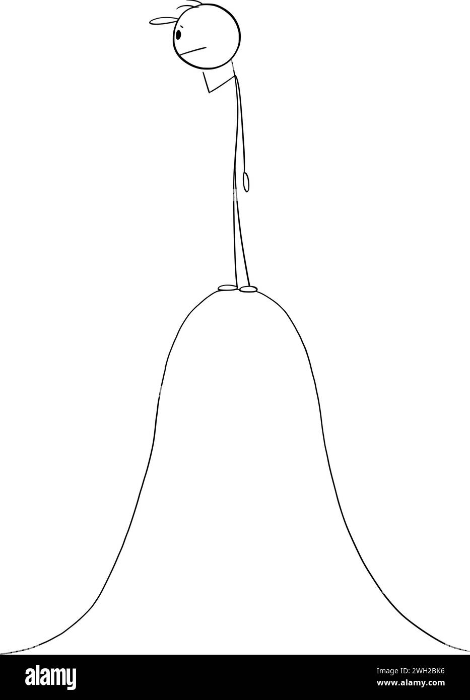 Person or Businessman Looking Around, Vector Cartoon Stick Figure ...