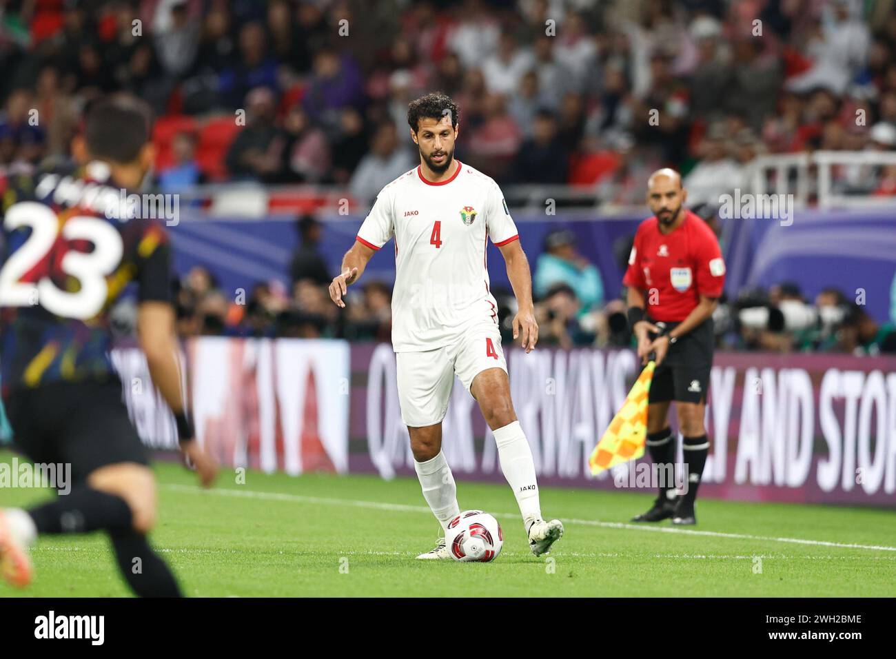 Al Rayyan, Qatar. 6th Feb, 2024. Bara' Marei (JOR) Football/Soccer ...