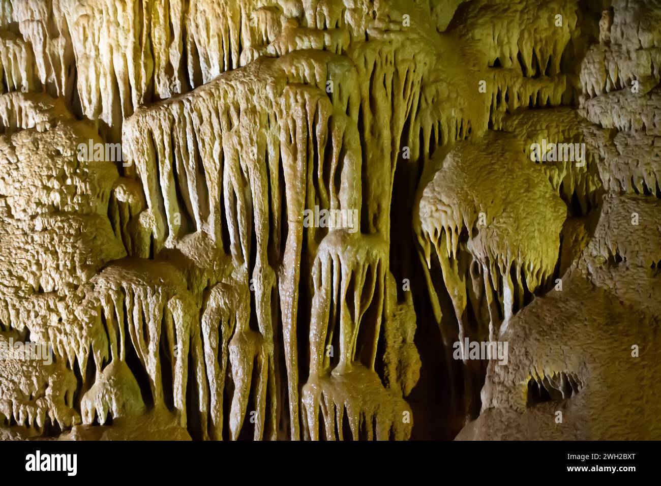 The cave is karst, amazing view of stalactites and stalagnites ...