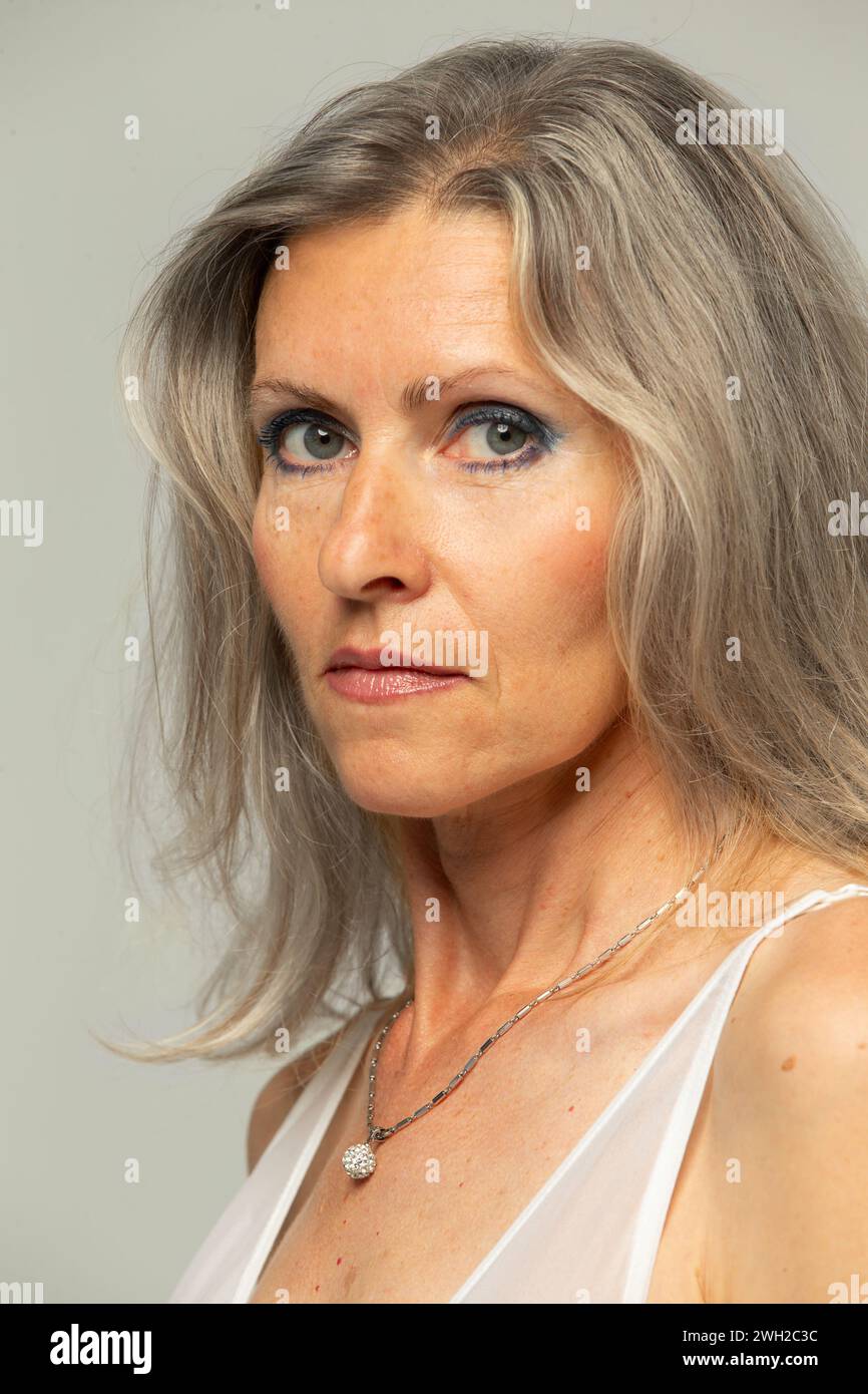 50 year old woman face hi-res stock photography and images - Alamy
