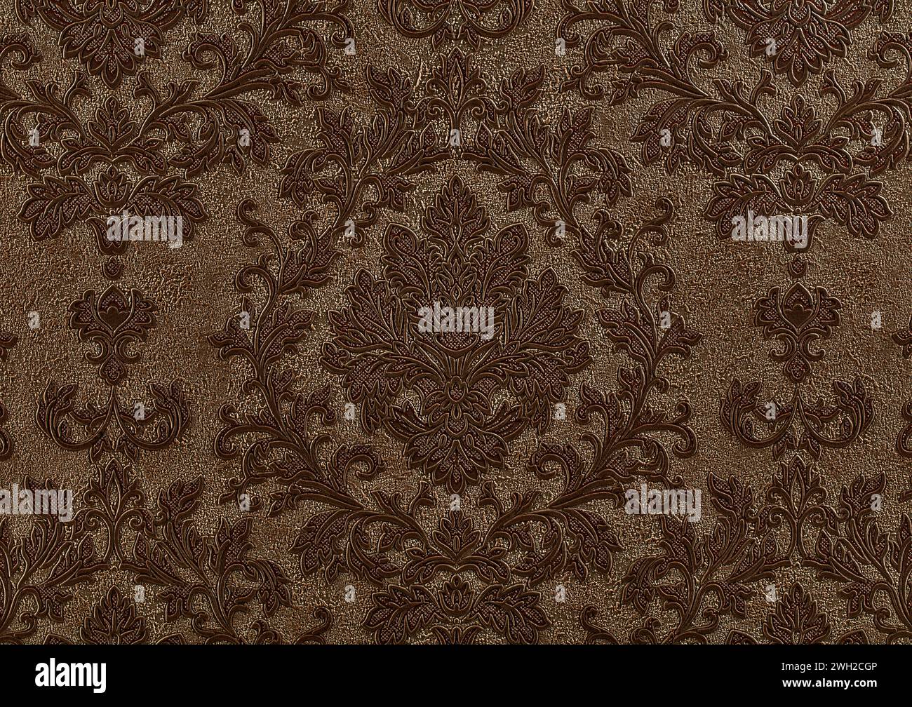 Vintage shimmery brown wallpaper with floral pattern. Expensive ...