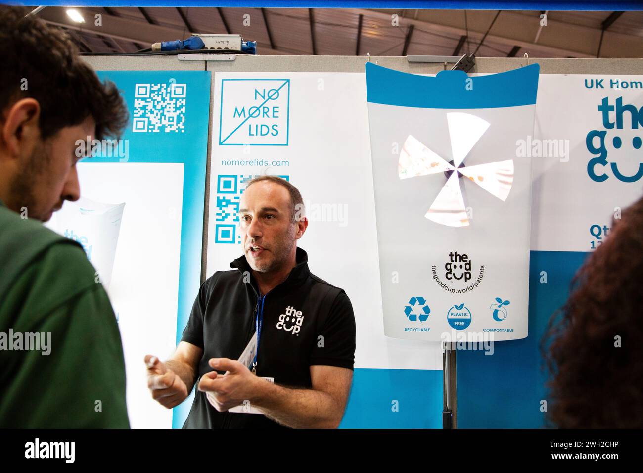 'No More Lids' exhibition stand at the 'Source' trade show at Westpoint ...