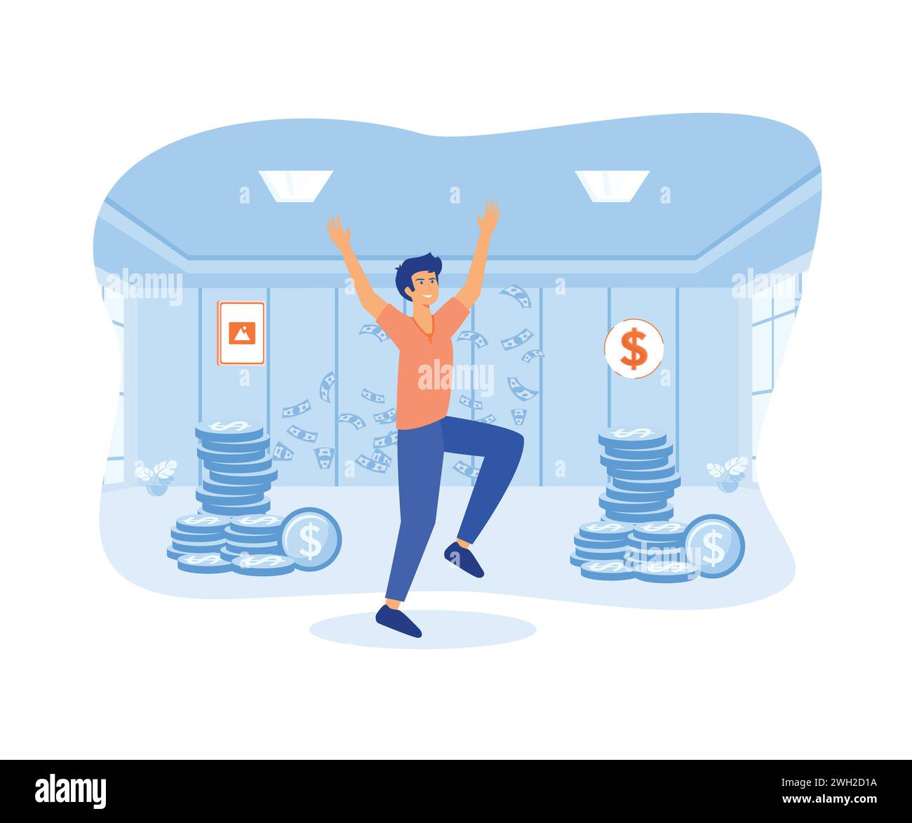 Receiving money happy Stock Vector Images - Alamy