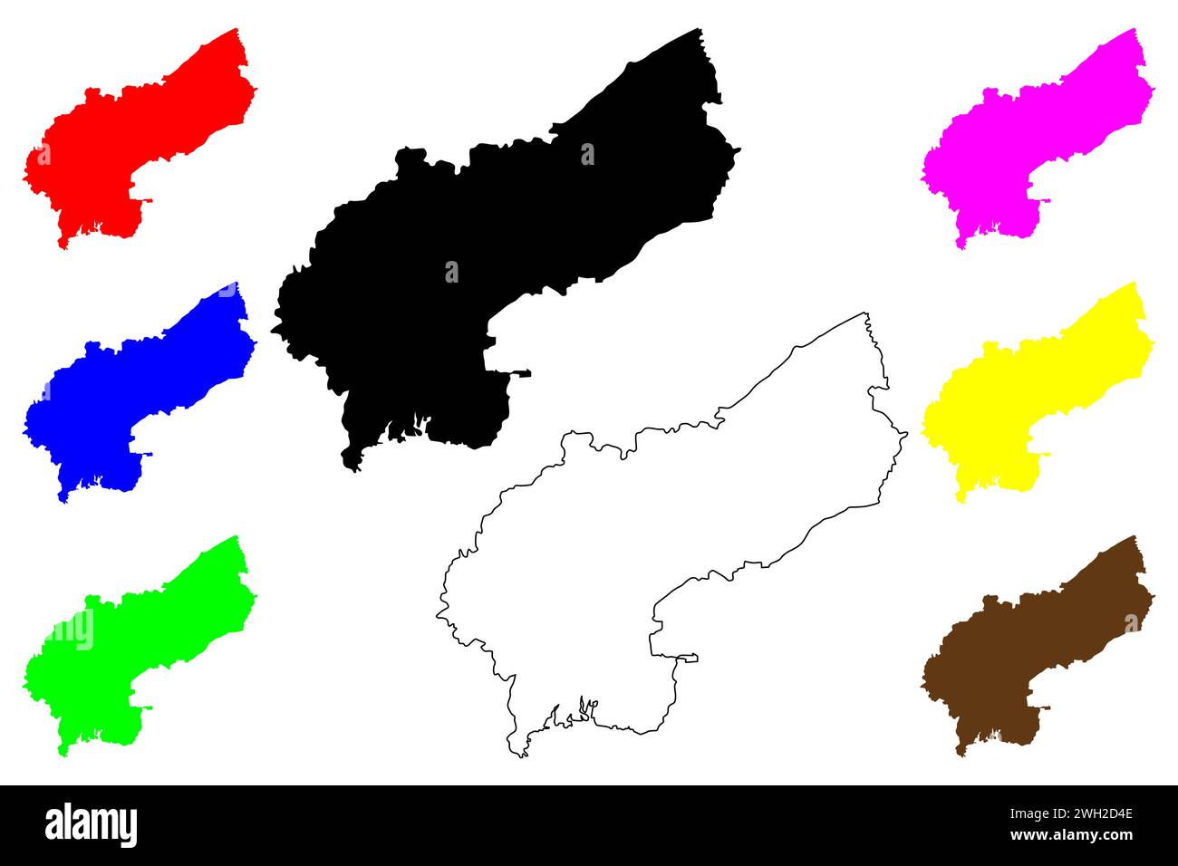 Jinzhou city (People's Republic of China, PRC) map vector illustration, scribble sketch Chinchow ...