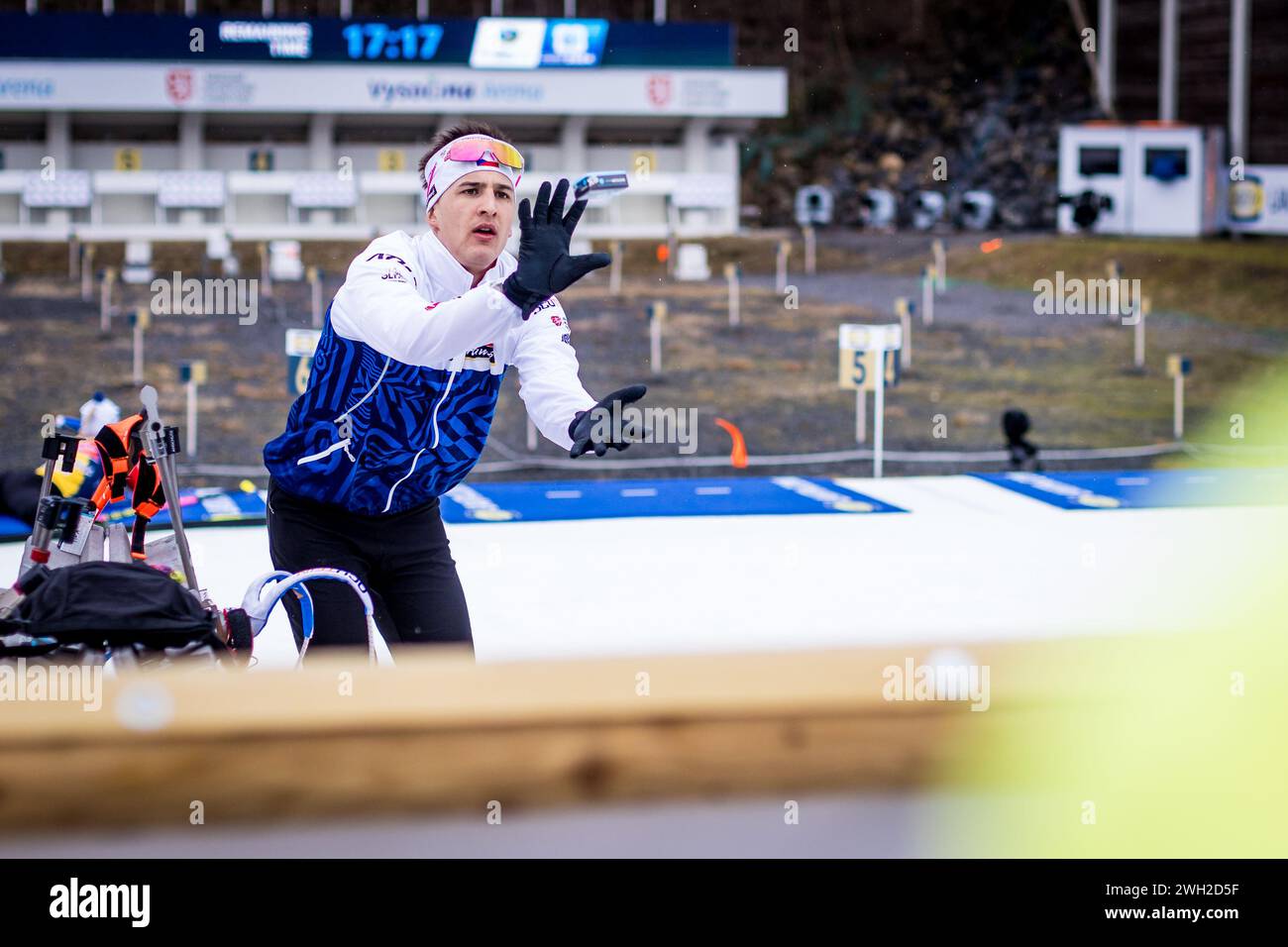 Jonas Marecek of Czech during training for the Biathlon World ...