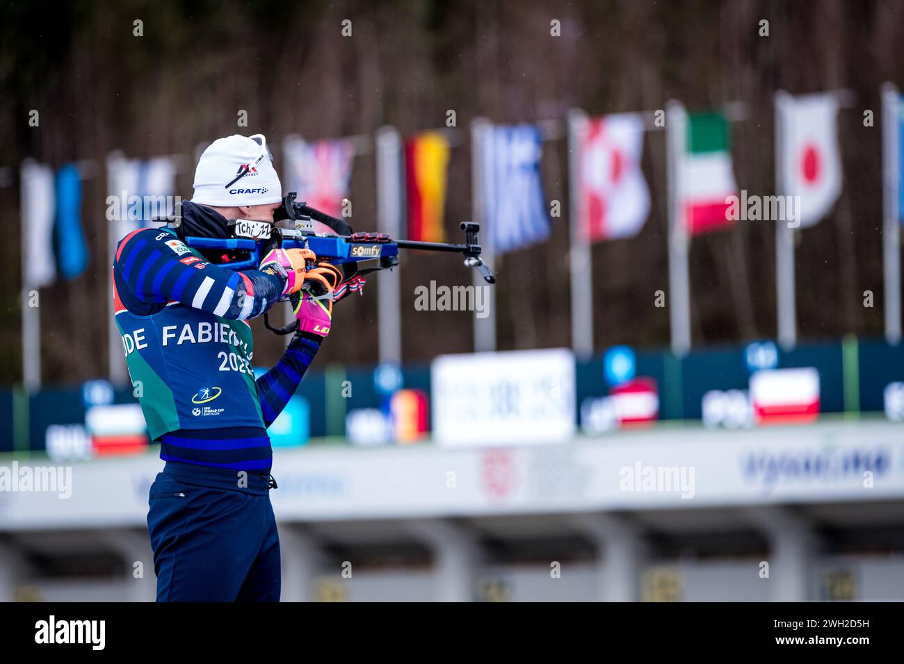Fabien Claude of France during training for the Biathlon World ...