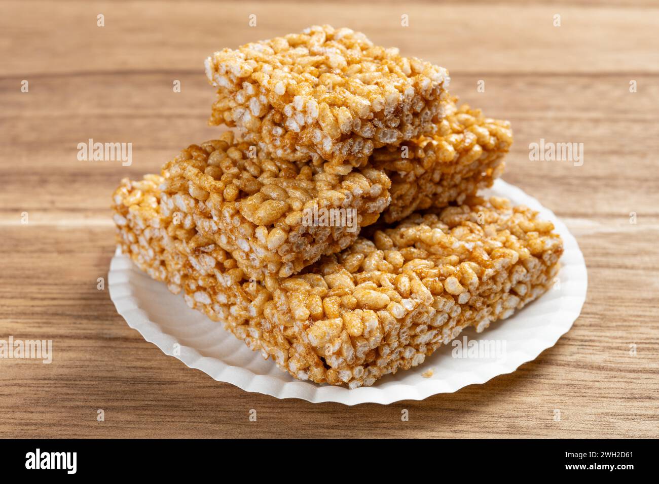 angle view puffed rice blocks on a dish Stock Photo - Alamy