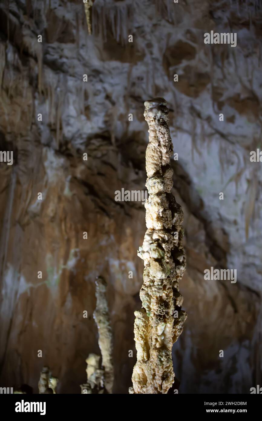 The cave is karst, amazing view of stalactites and stalagnites ...